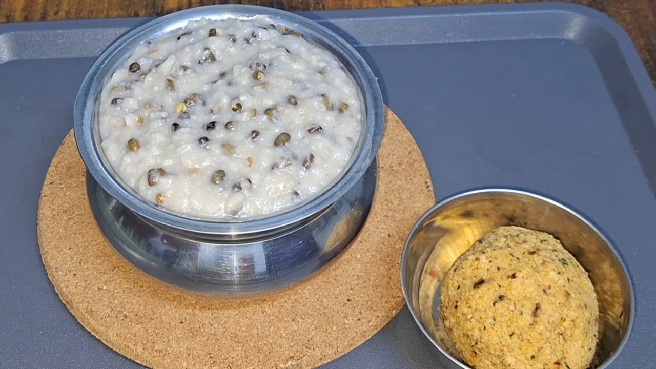 Healthy and Tasty Ulundu Kanji with Coconut Chammanthi || Black Gram ...