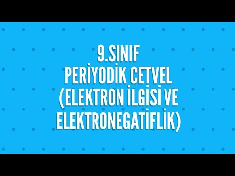 Kimya_9.Sınıf Periyodik Cetvel( Elektron İlgisi ve Elektronegatiflik)