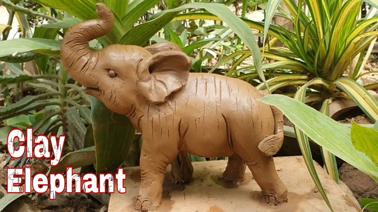 How to sculpt elephant from easy clay | clay elephant. - YouTube