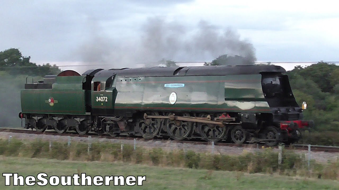 34072 "257 Squadron" test running at the Swanage Railway 09/08/2018 ...