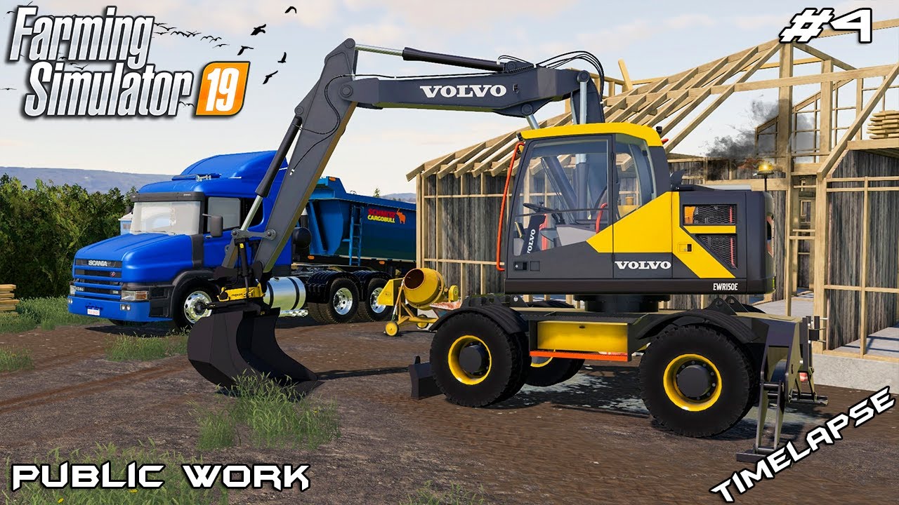 New excavator VOLVO EWR150E | Public Work Sandy Bay | Farming Simulator ...