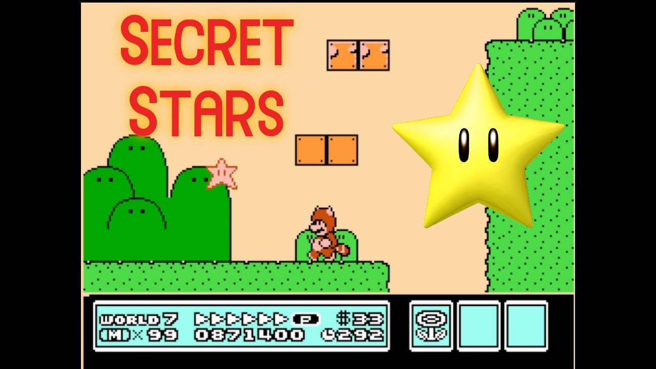 Mario 3 world 7-3 (SECRET STARS revealed) - YouTube