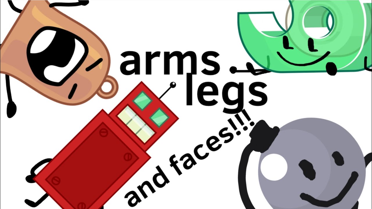 armless/legless bfdi contestants, and hosts with arms/legs - YouTube