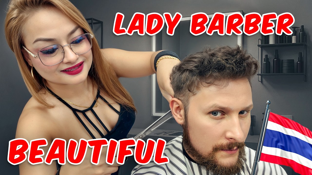 ASMR: Thai LADY BARBER Gives Me a PERFECT Haircut in PATTAYA - YouTube