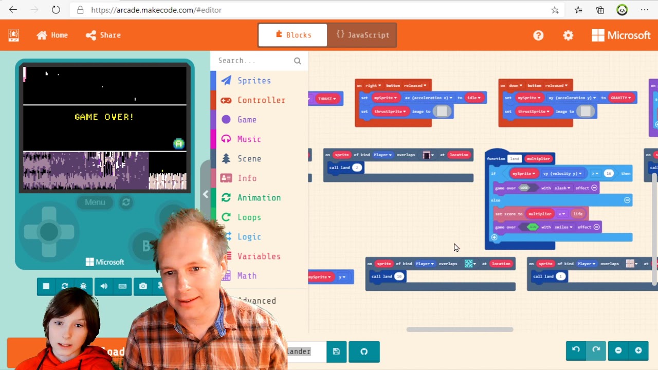 MakeCode Arcade Beginner - Lunar Lander Part 3 - YouTube