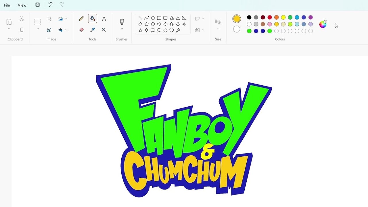 How to draw the Fanboy & Chum Chum logo using MS Paint | How to draw on ...