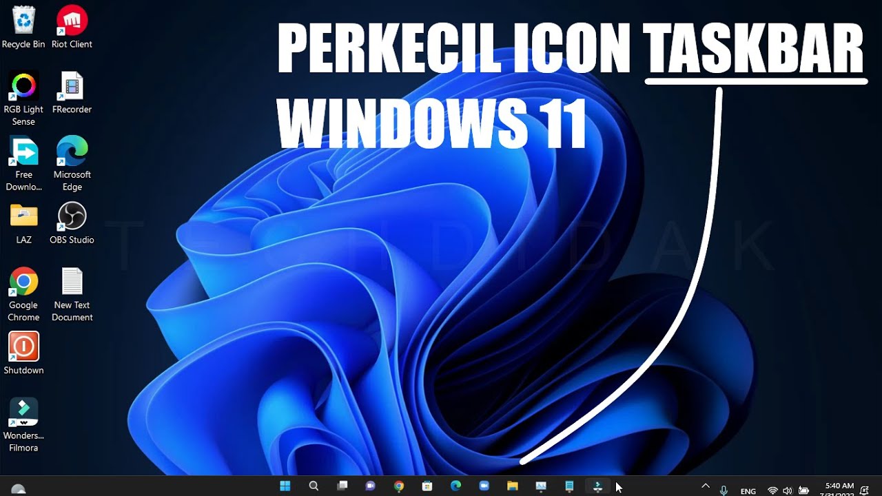 Cara Mengecilkan Perkecil Icon Taskbar Di Windows 11 Youtube