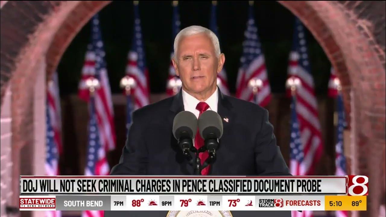 Department Of Justice Will Not Seek Criminal Charges In Mike Pence