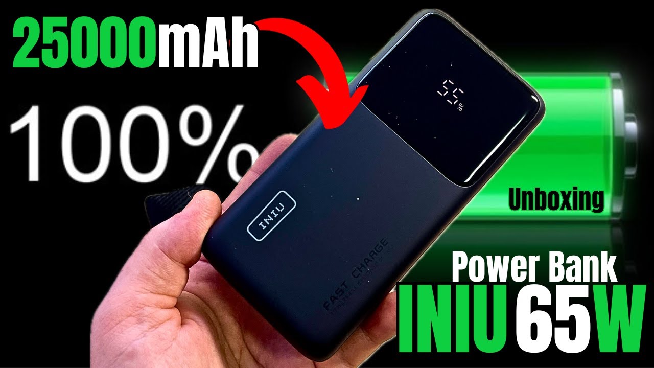 INIU Power Bank 25000mAh 65W USB C Laptop Portable Charger - YouTube
