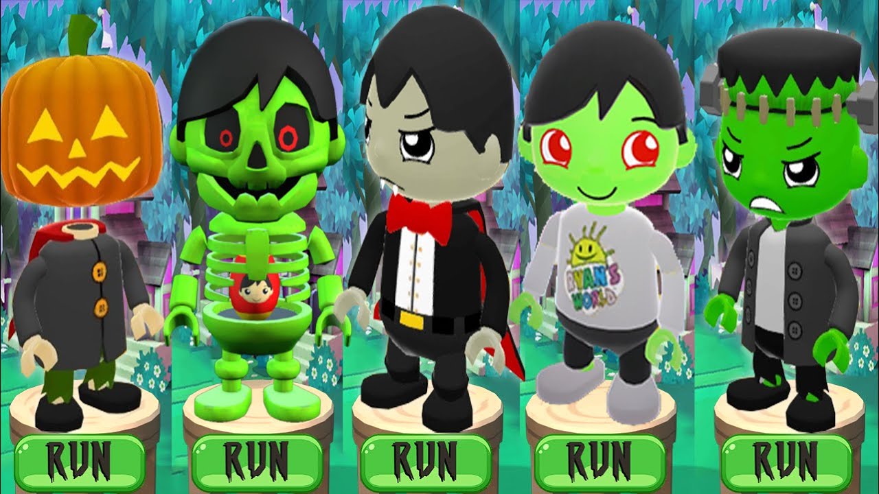 Tag with Ryan - All Halloween Ryan's Costumes Gameplay - YouTube