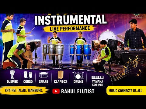 Music Instrumental Performance | Djembe, Conga, Drum, Clap Box & Yamaha Keyboard | Rahul Flutist