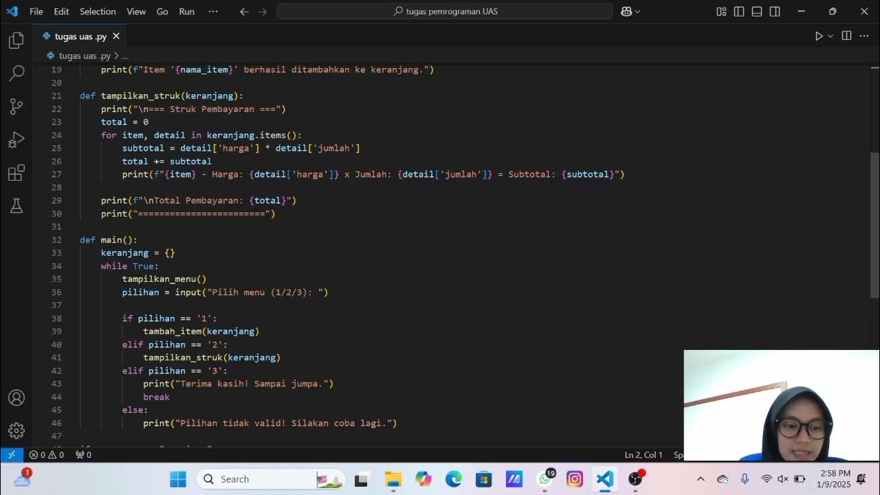 Penjelasan Program kasir secara singkat TUGAS UAS semester ganjil - YouTube