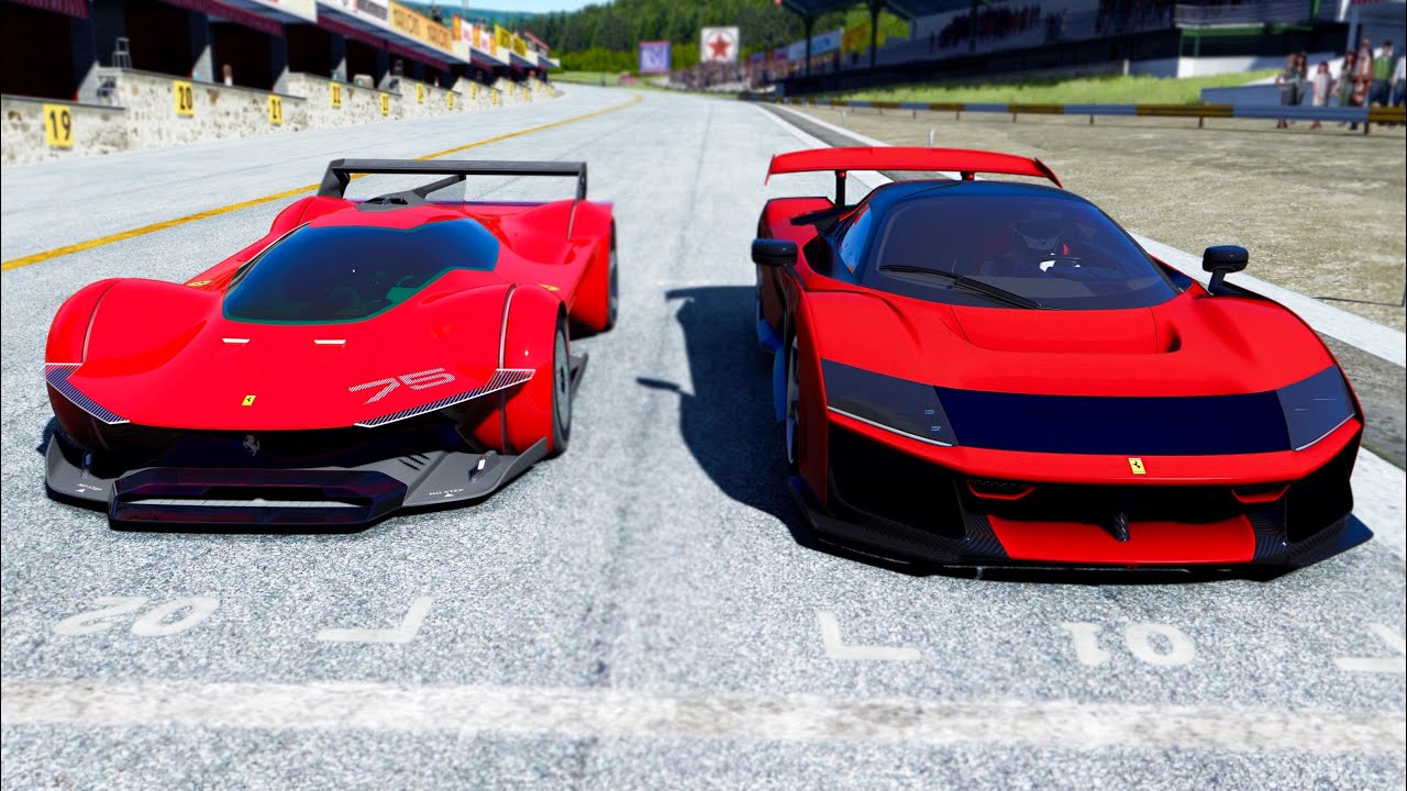 Ferrari F80 2026 vs Ferrari Vision GT at Old Spa - YouTube