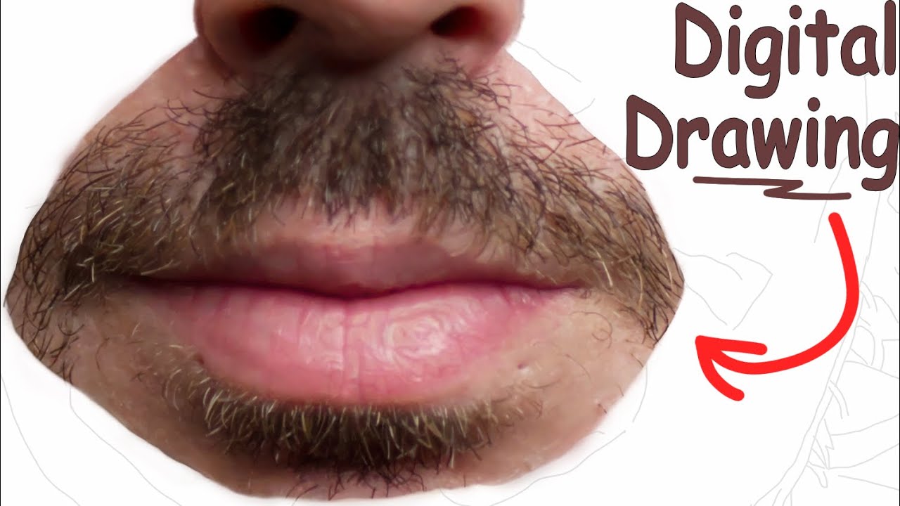 Photorealistic DIGITAL PAINTING of a MOUTH || Self-Portrait Part 4 ...