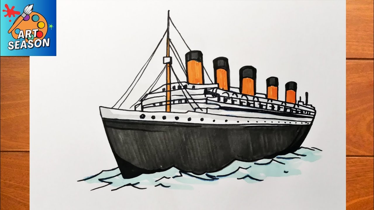 How to Draw The Titanic Ship Step by Step - YouTube