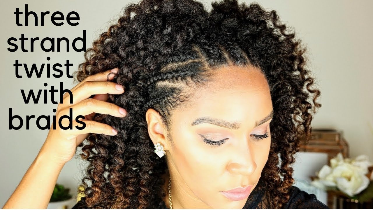 DETAILED Three Strand Twist w/ front braids - YouTube