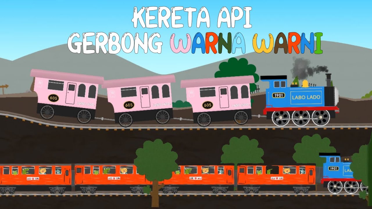 KERETA API WARNA WARNI I KERETA API THOMAS - YouTube