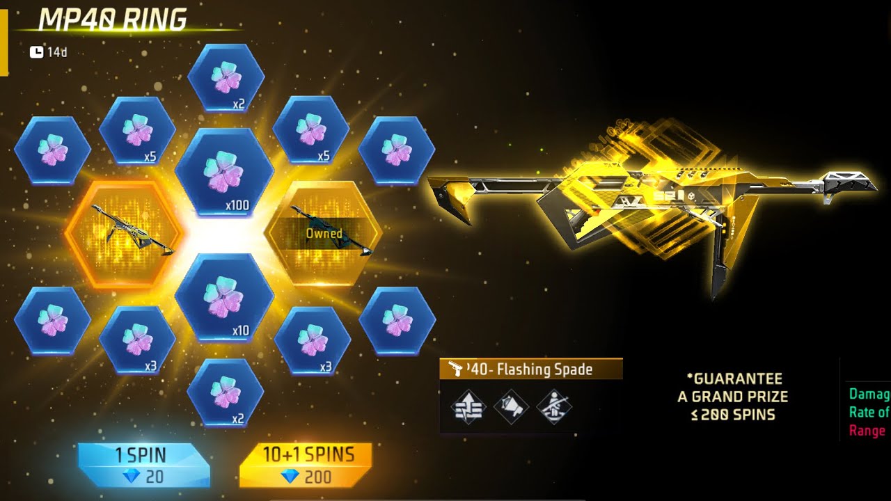 Mp40 Ring new event in free fire || poker mp40 returns in Freefire # ...