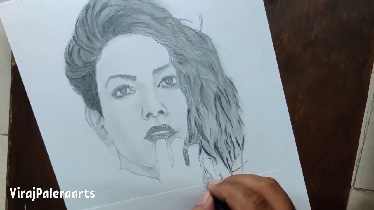 Kajal Aggarwal | realistic pencil sketch | Drawing Kajal Aggarwal - YouTube