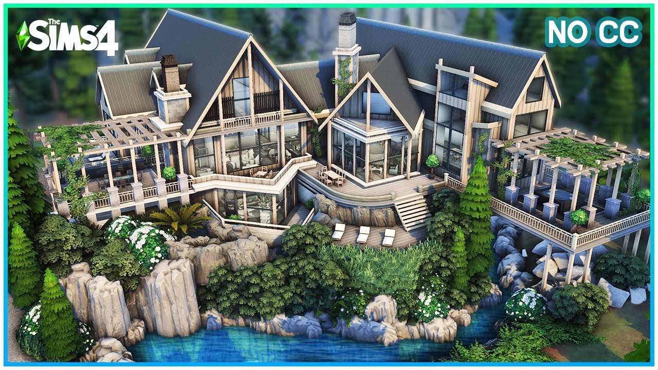 Sims 4 Mountain Lodge 🌲 [No CC] - Sims 4 Speed Build | Kate Emerald ...