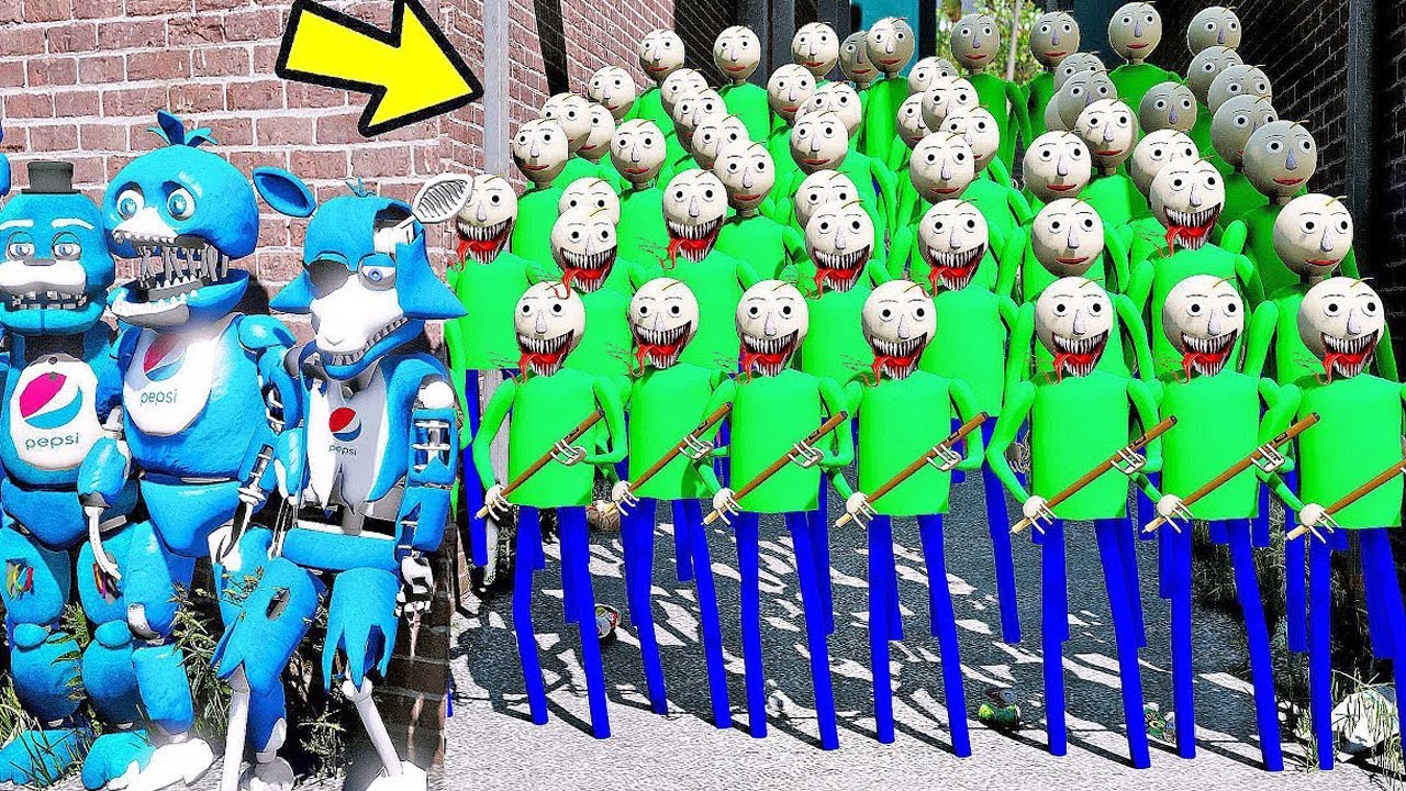 PEPSI ANIMATRONICS VS TODOS OS BALDI's BASICs? | GTA 5 Five Nights at ...