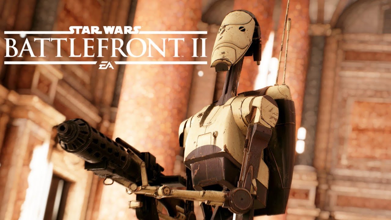 STAR WARS Battlefront II- Heavy Battle Droid Action - YouTube