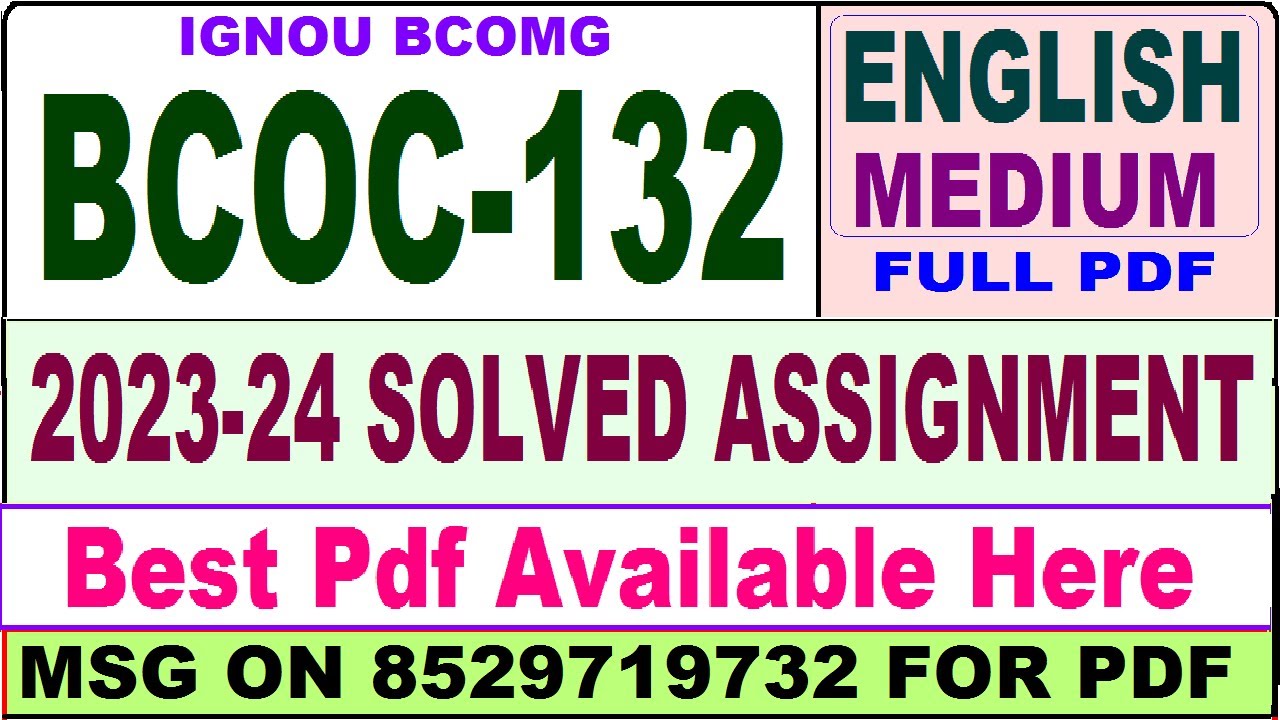 bcoc 132 solved assignment 2023-24 || bcoc 132 solved assignment 2024 ...