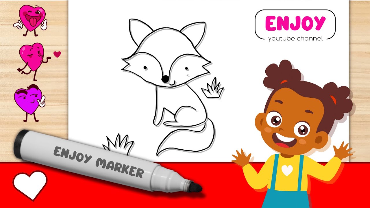 How to Draw a FOX| Drawing for Kids - YouTube