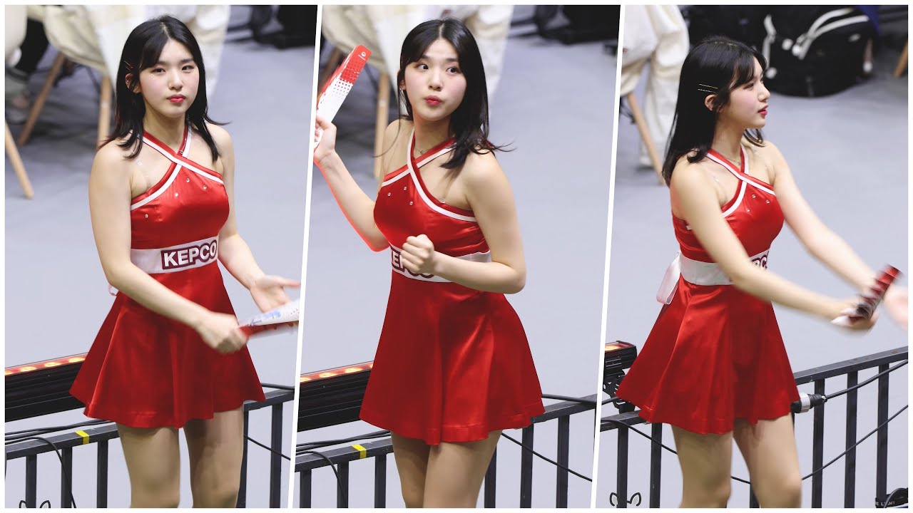 '귀요미 막내의 응원 리액션 모음' 염세빈 치어리더(Yeom Sebin) 직캠 @남자배구(한국전력)/230317/4K By 쵸리 ...