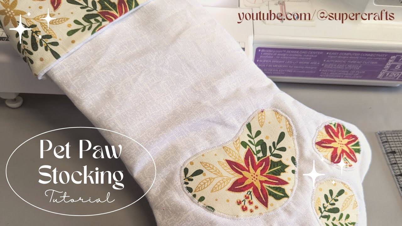 Christmas Pet Paw Stocking Tutorial For Dogs and Cats - Sew Your Own ...