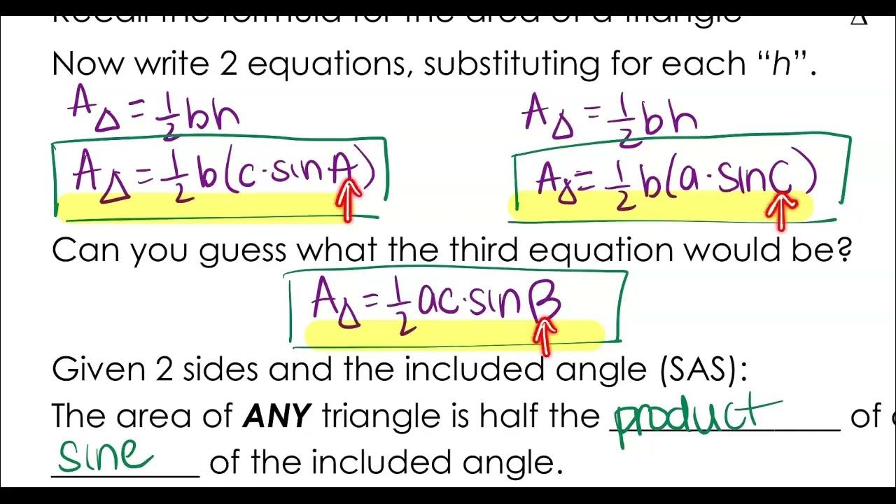 6.11 Precalculus Area of Any Triangle (SSS - Heron's Formula and SAS ...