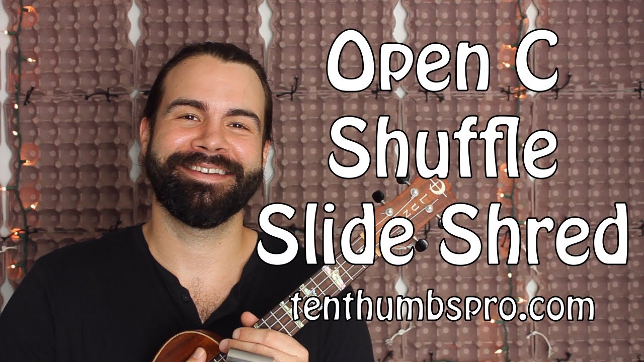 Open C Shuffle with Licks and Slide - Ukulele Blues Tutorial - YouTube