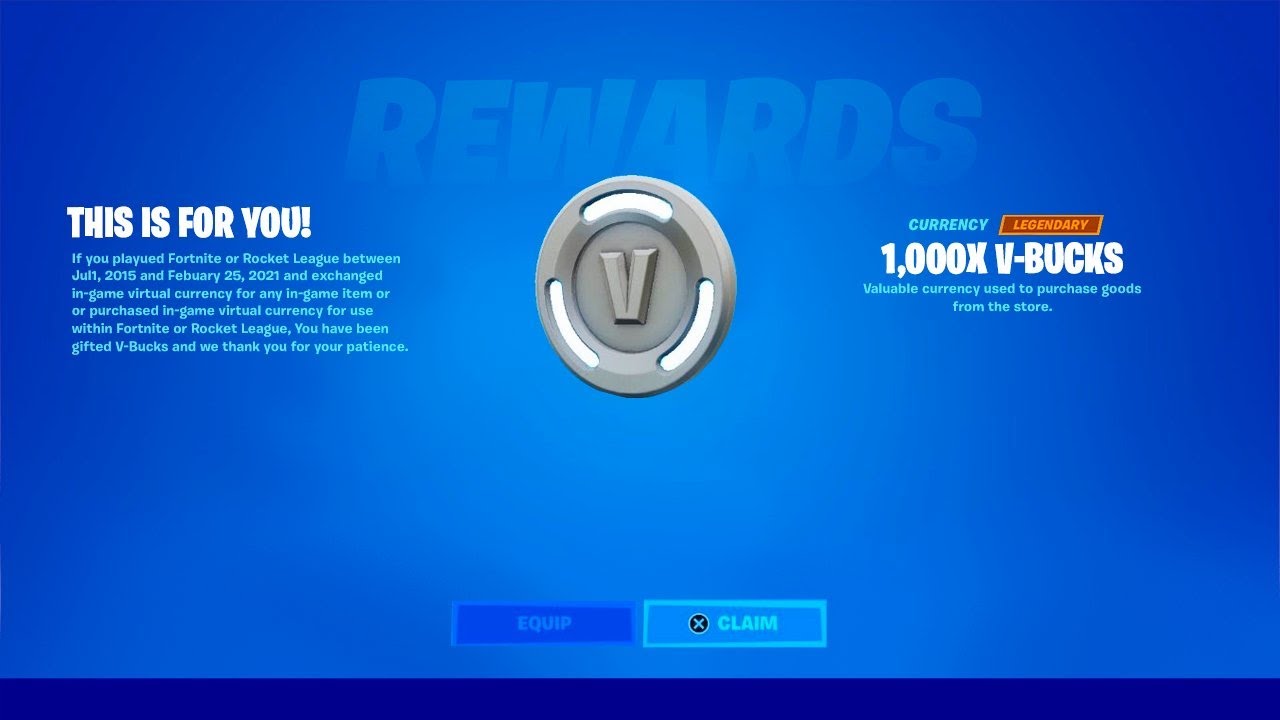 CLAIM 1,000 V-BUCKS REWARD in FORTNITE! - YouTube