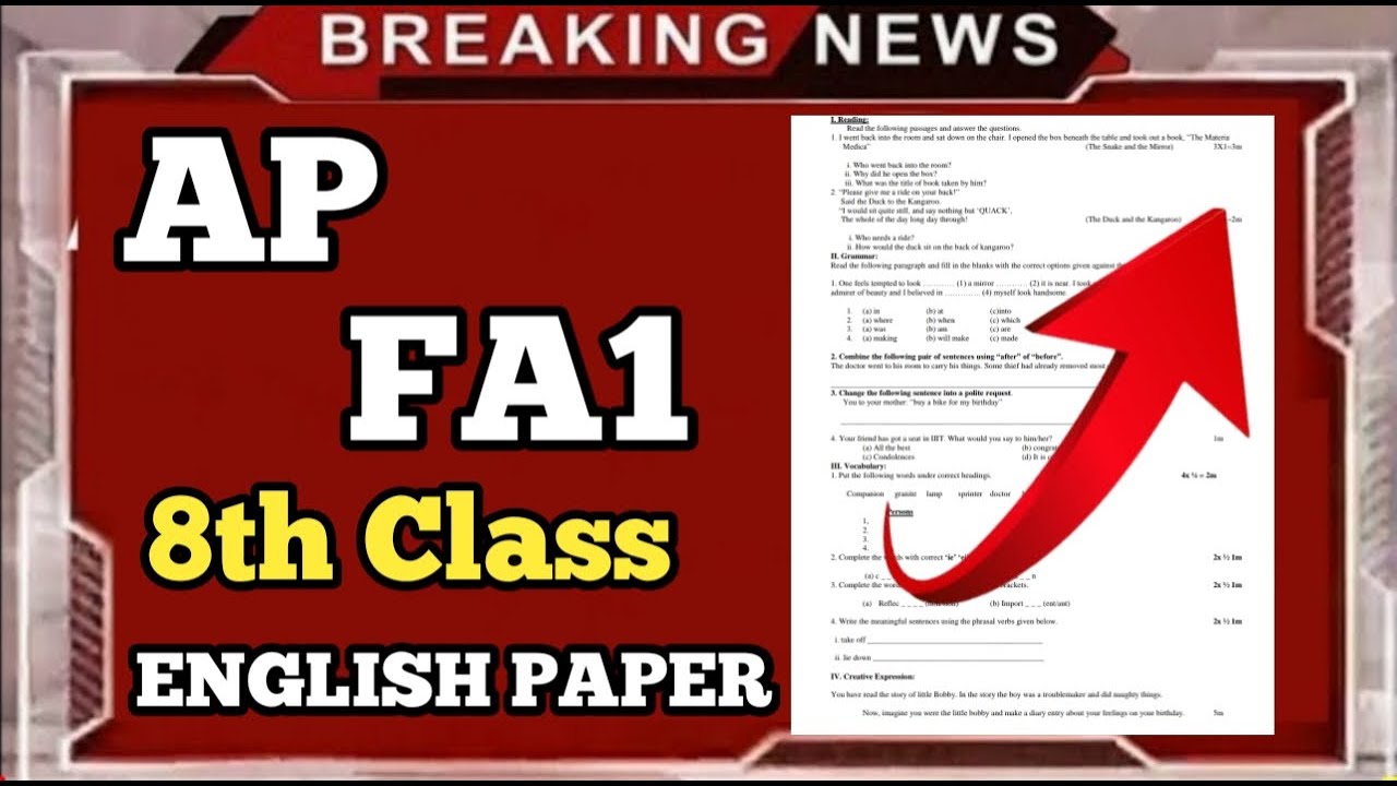 Ap 8th Class Fa1 English Paper 2022 Ap 8th Class Fa1 English Question Ap 8th Class Fa1 English Paper 2022 Ap 8th Class Fa1 English Question