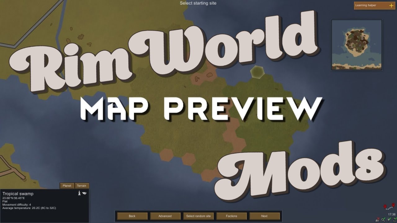RIMWORLD | MAP PREVIEW | Mods - YouTube