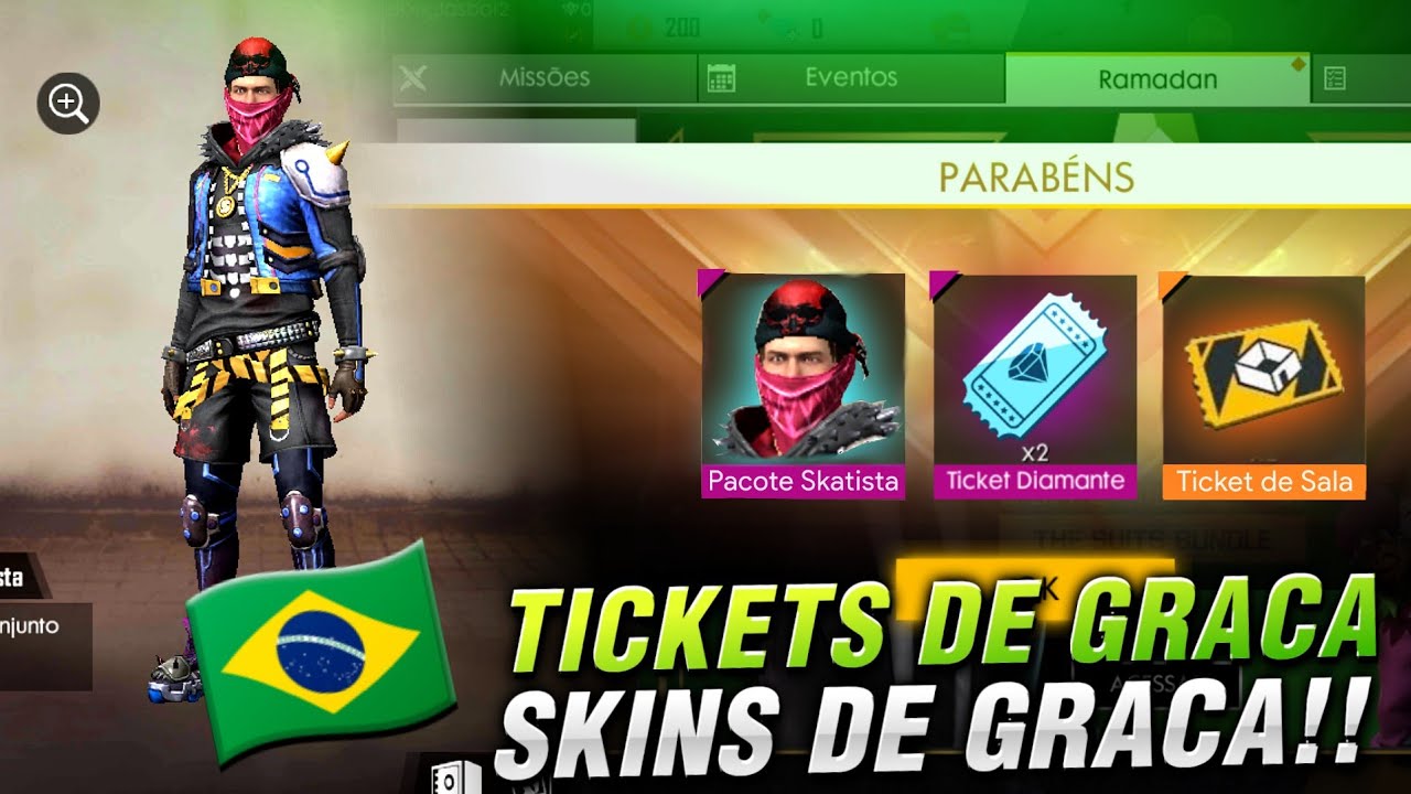 CHEGOU! PACOTE SKATISTA,TICKET DE SALA PERSONALIZADA GRÁTIS E NOVA ...