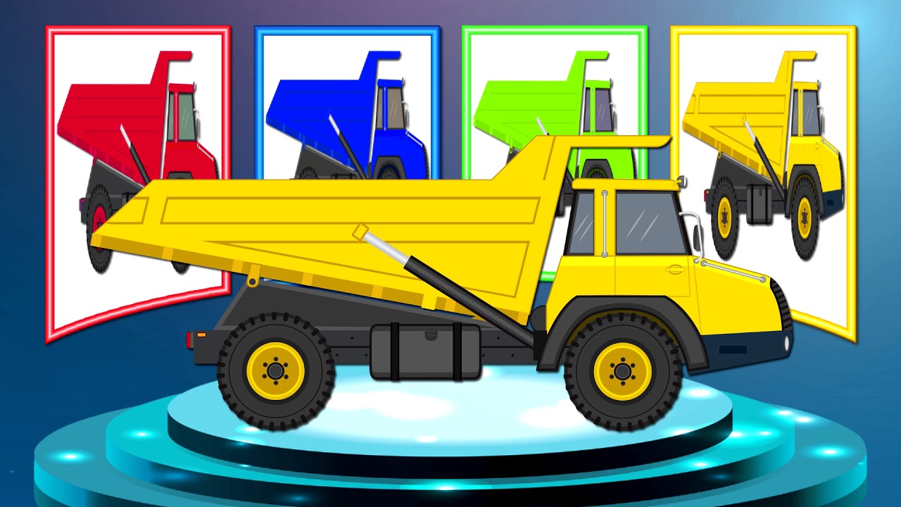 Learn Colors With Tipper truck - Trucks Coloring Video For Kids - YouTube