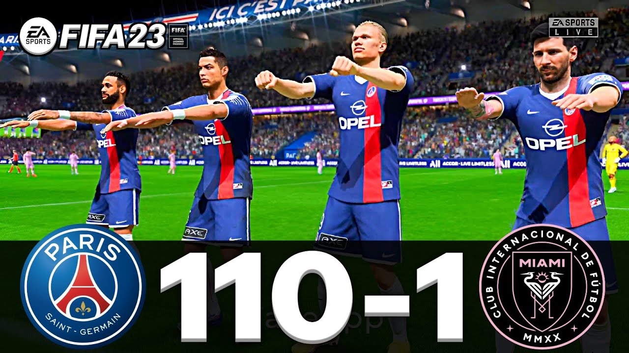 FIFA 23 - MESSI, RONALDO, MBAPPE, NEYMAR, ALL STARS | PSG 100 - 1 INTER MIAMI - YouTube