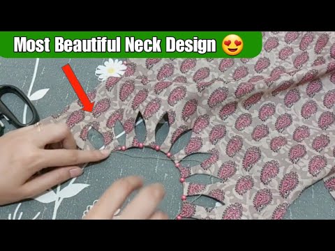 Neck design 2024 cutting and stitching|Dori loops neck design with lace ...