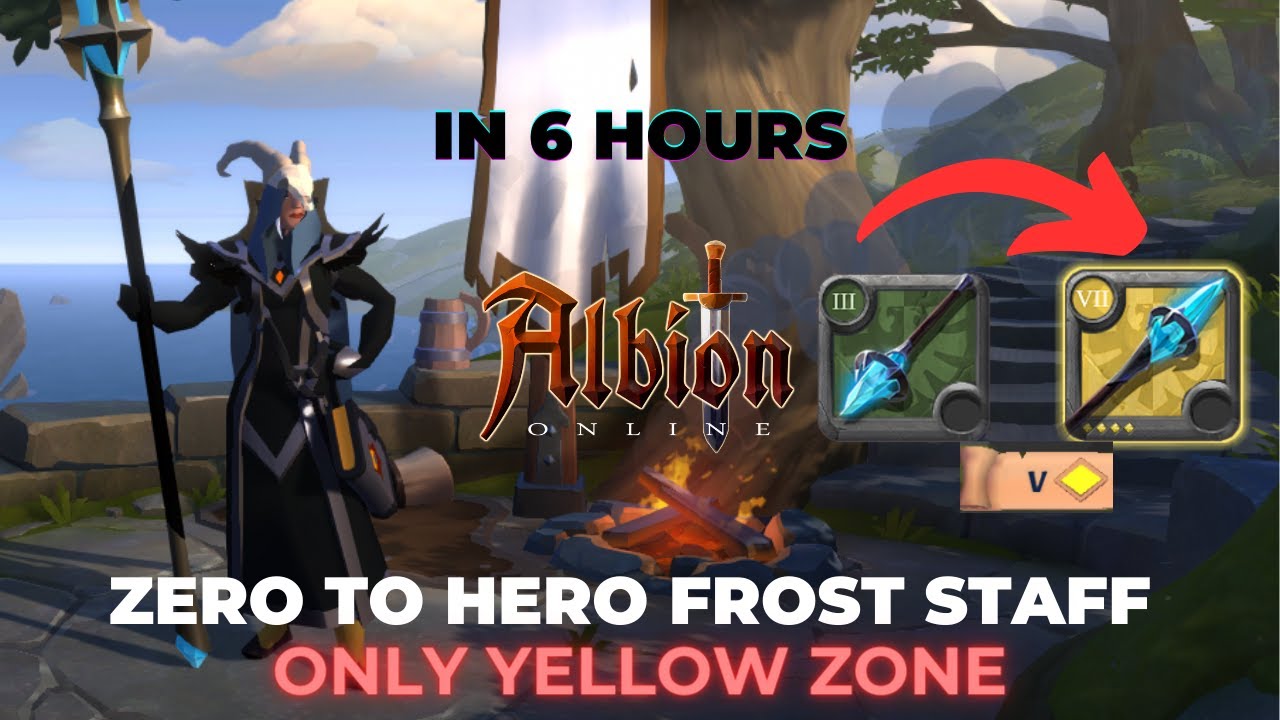 ZERO TO HERO FROST STAFF ONLY YELLOW ZONE IN 6H... Albion Online - YouTube