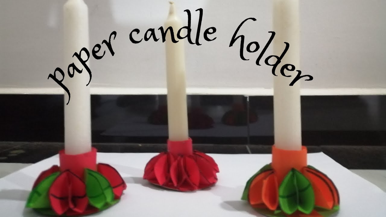 how to make paper candle holder/candle holder/home decor - YouTube