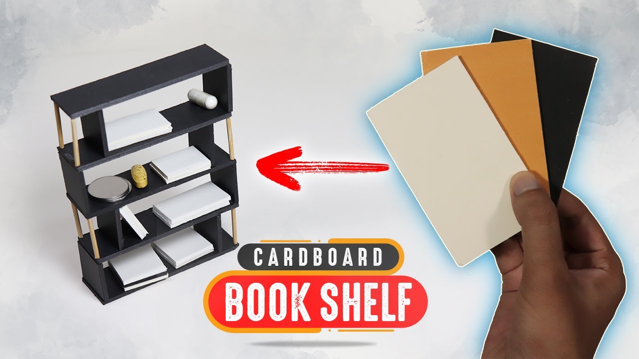 How To Make A Small Cardboard Book Shelf | Miniature furniture DIY ...