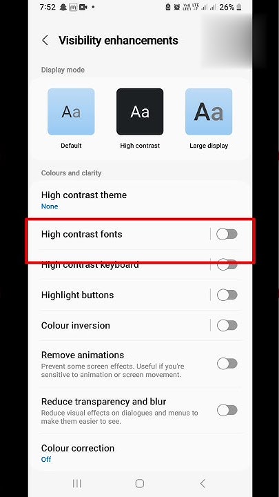 How to Turn ON High contrast Font | High contrast Font ko off/ON kaise ...