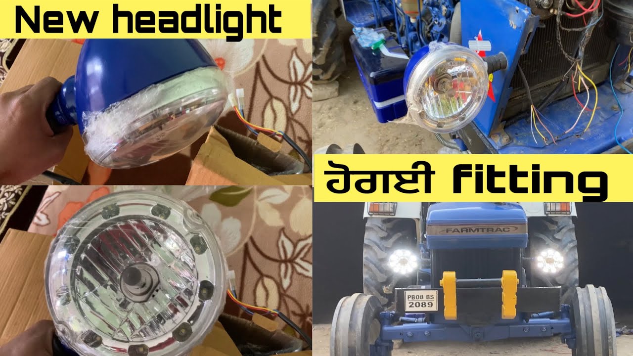 Farmtrac led headlight || tractor headlights change #farmtrac - YouTube