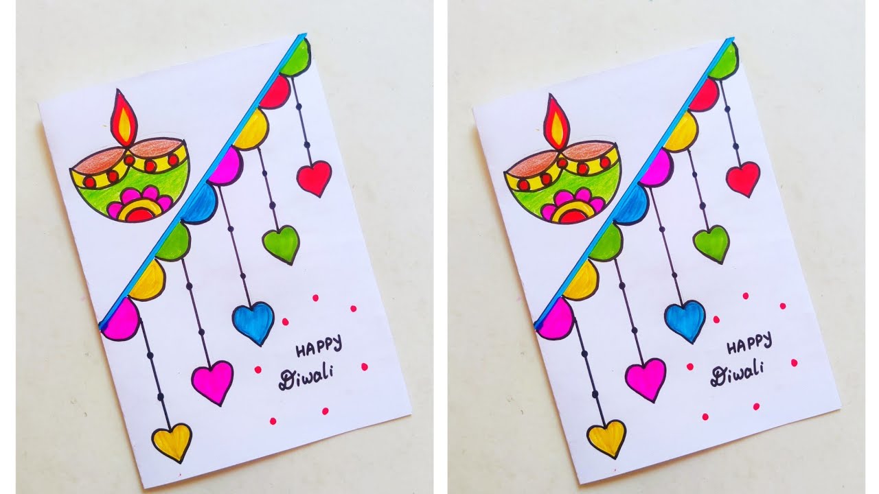 Diwali greeting card/happy diwali card/diy diwali card/handmade diwali ...