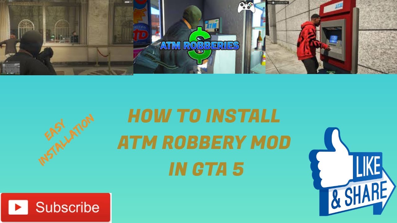 HOW TO DOWNLOAD AND INSTALL ATM ROBBERY MOD IN GTA 5 - GTA 5 MODS - YouTube