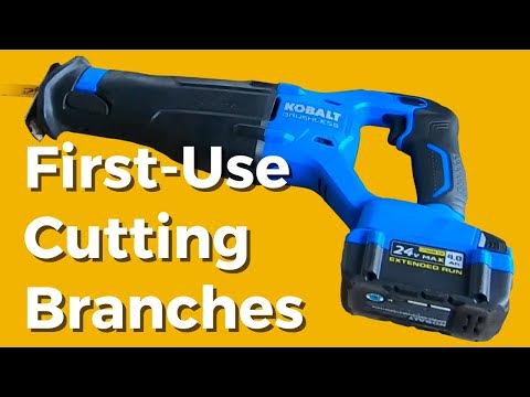 1st-Use Kobalt 24v Max Reciprocating Saw Cutting Tree Branches - YouTube
