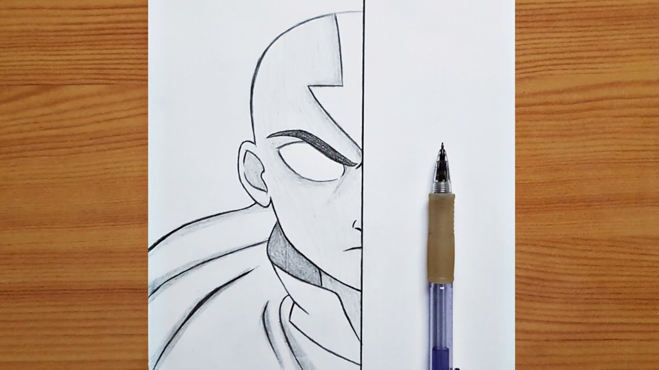 How To Draw Avatar Aang Avatar The Last Airbender Aang Step By Step Easy Youtube