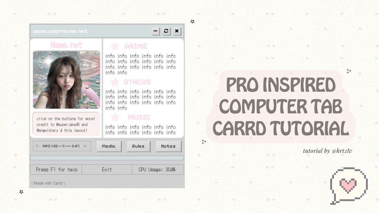 pro INSPIRED computer tab carrd tutorial! ⁺ © superjake45 & angeidiary ...