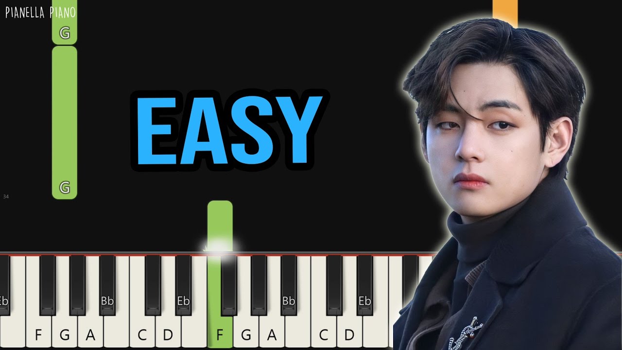 BTS V - Blue | EASY Piano Tutorial by Pianella Piano - YouTube